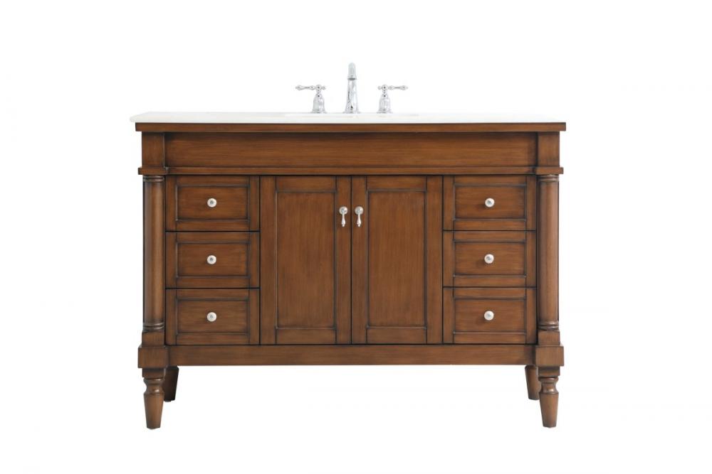 48 inch Single Bathroom Vanity in Walnut : J44Z3 | Lighting Plus